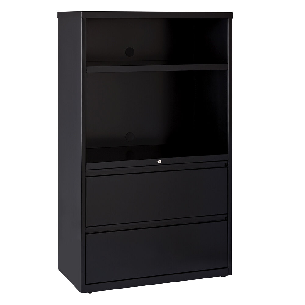 Hirsh 16778 Black Two-Drawer Lateral Combination File Cabinet - 36" x ...