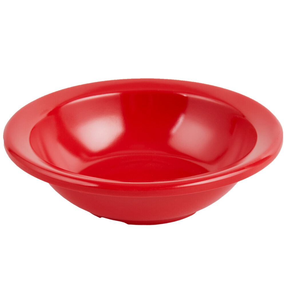 Carlisle KL80505 Kingline 4.75 oz. Red Rimmed Fruit Bowl - 48/Case
