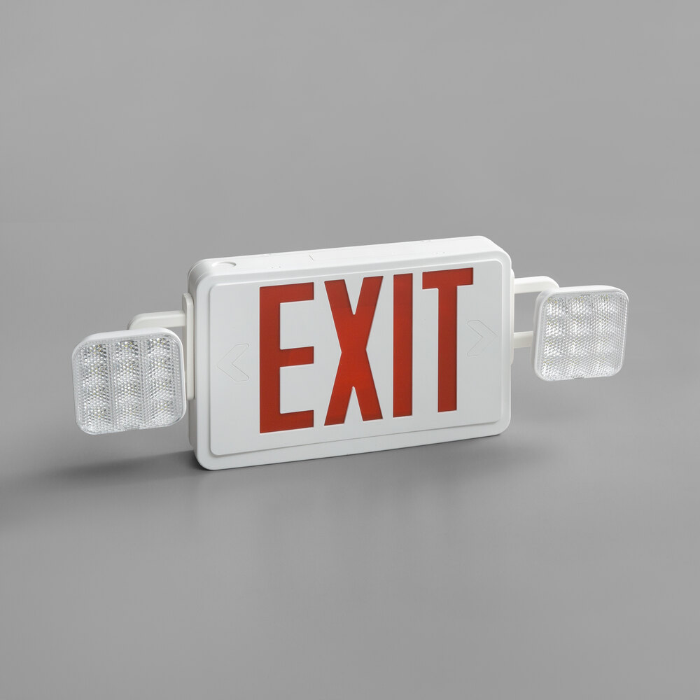 Lavex Remote Capable Red LED Exit Sign / Emergency Light Combo with ...