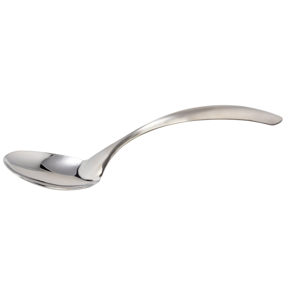 Bon Chef 9457BF 13 1/2" Brushed Stainless Steel Solid Serving Spoon ...