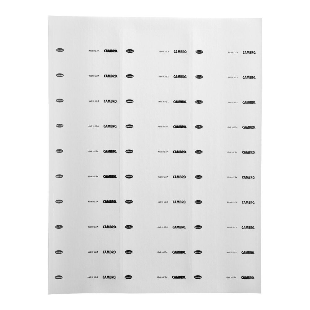 Cambro SLL30 StoreSafe 2 1/2" x 1" Printable Dissolvable Product Labels ...