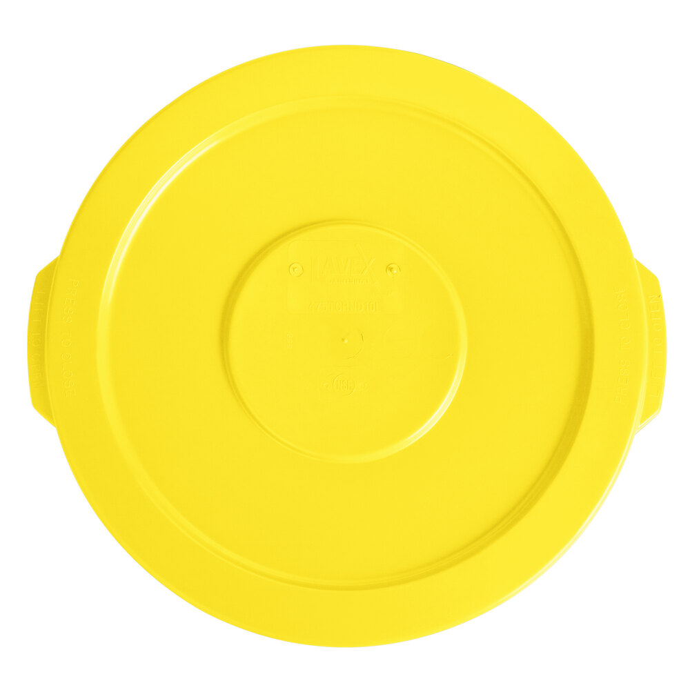Lavex 10 Gallon Yellow Round Commercial Trash Can Lid