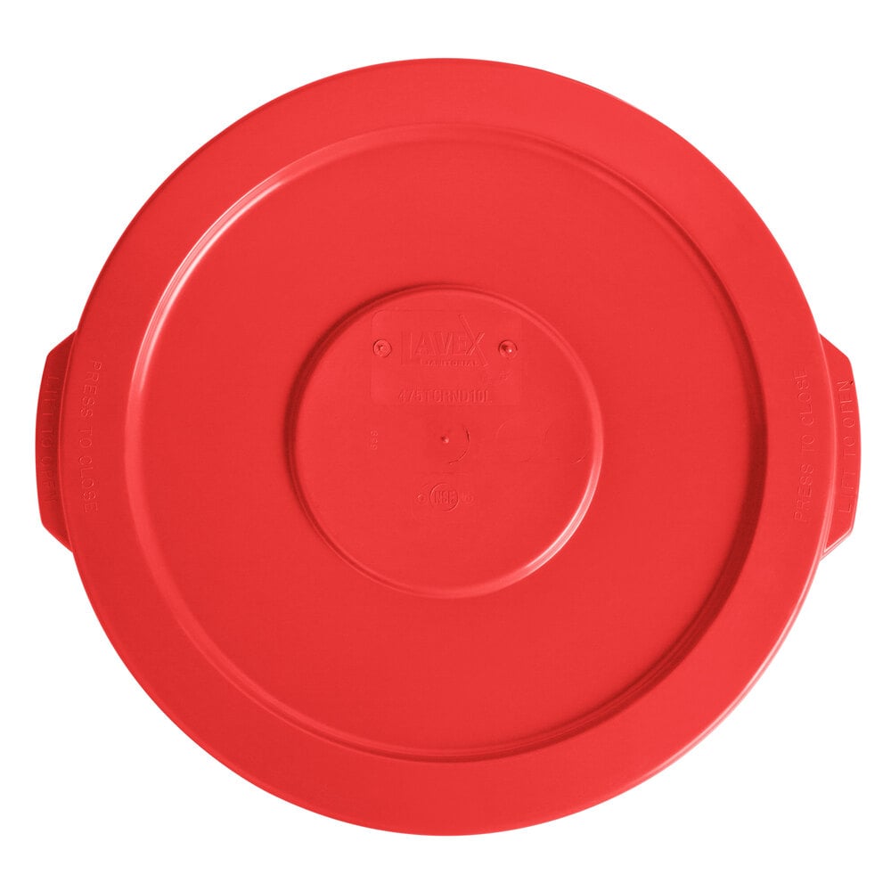 Lavex 10 Gallon Red Round Commercial Trash Can Lid