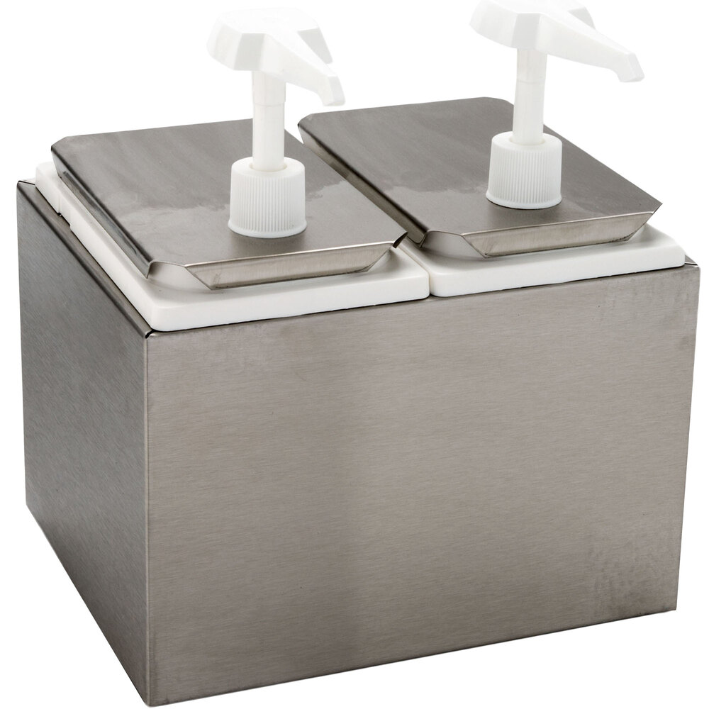 Carlisle 38502 5 Qt. Condiment Dispenser Rail with 2 Standard Pumps