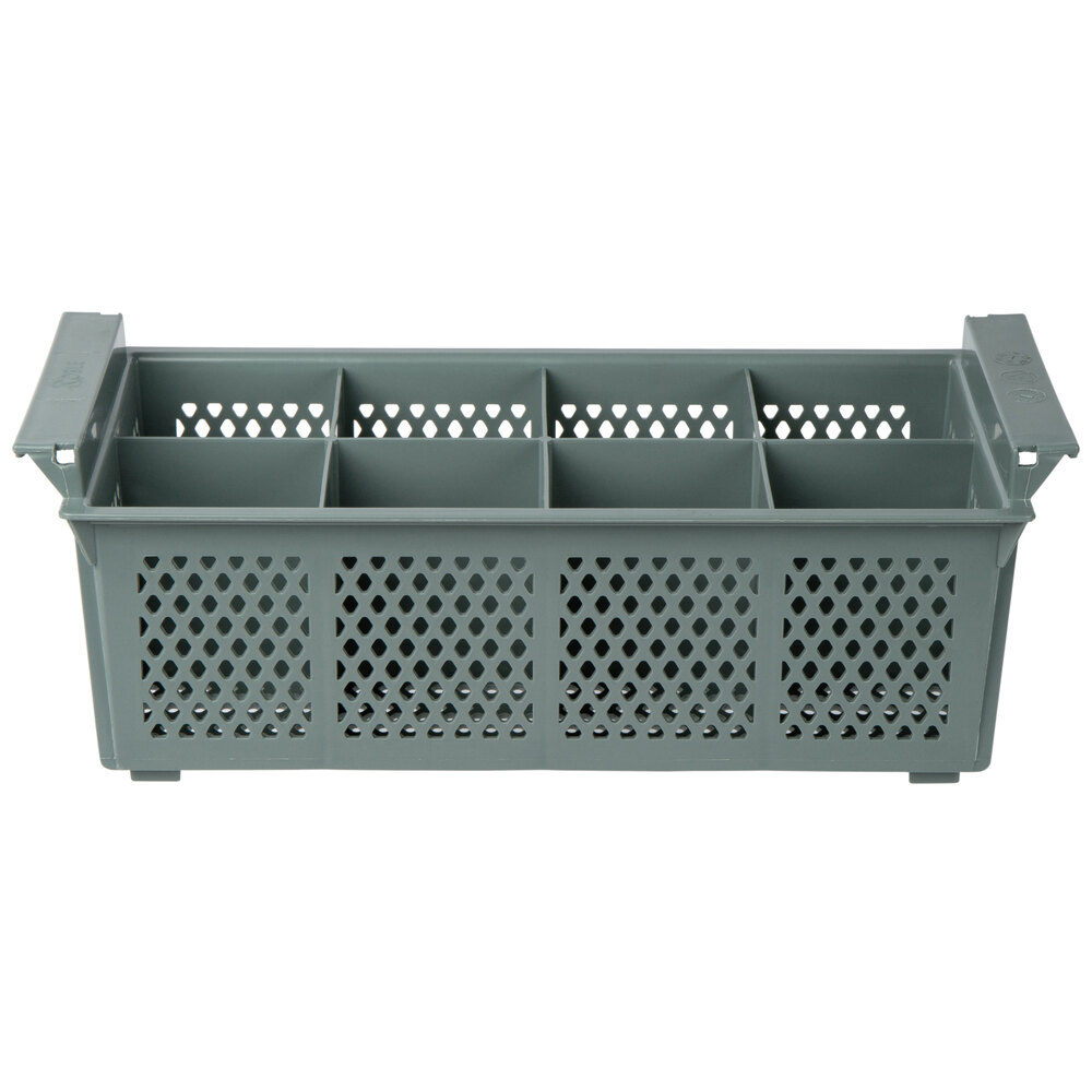 Noble Products 8 Compartment Half Size Grey Flatware Rack without Handles
