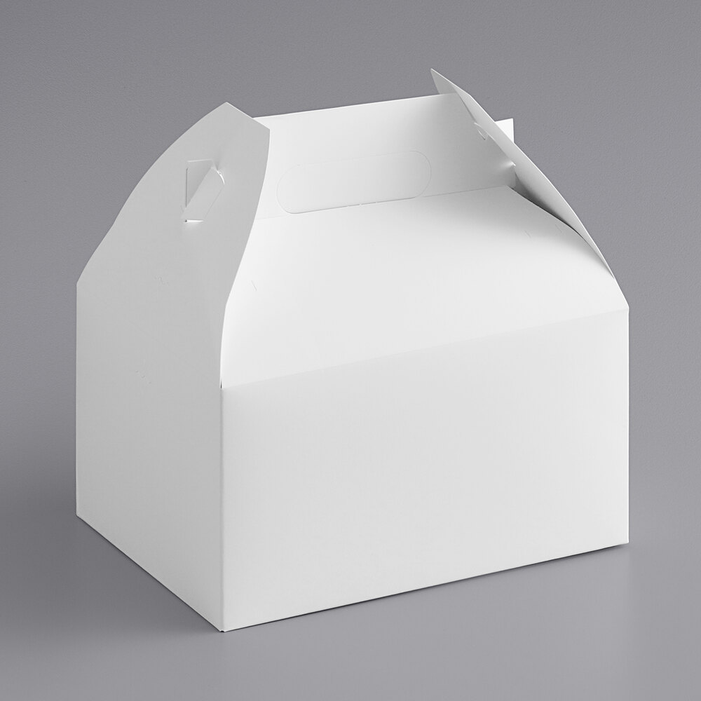 Southern Champion 9 1/16" x 7 1/16" x 5" White Barn Take-Out Lunch Box ...