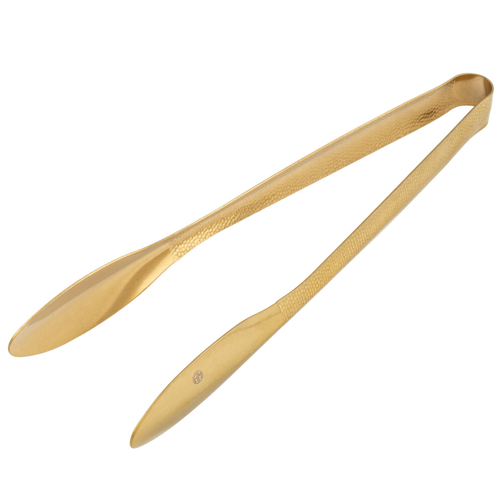 American Metalcraft GVHT2 11 3/4" Hammered Gold Vintage Tongs