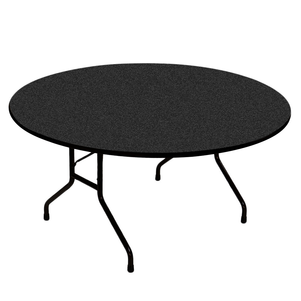 Correll CF60MR-07 60" Round Black Granite Light Duty Melamine Folding ...