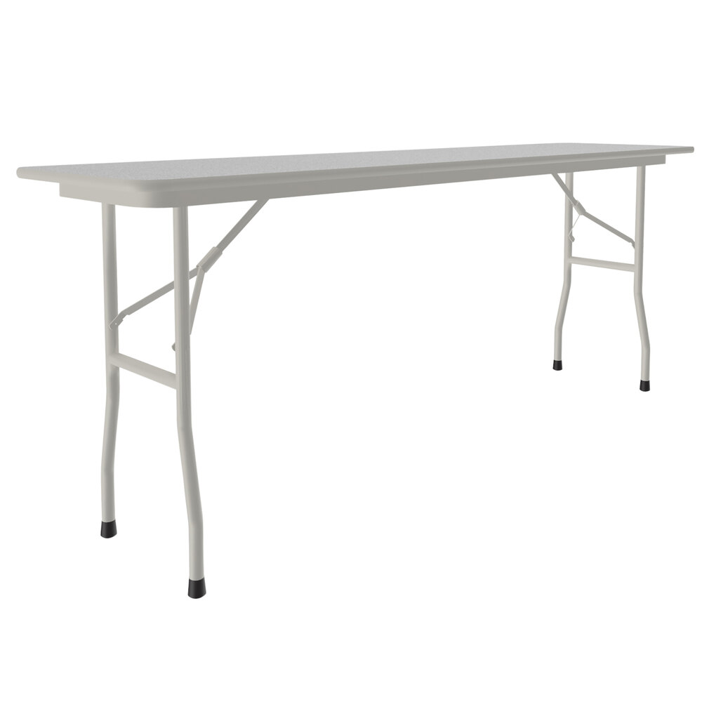 Correll 18" x 72" Gray Granite Light Duty Melamine Folding Table with ...