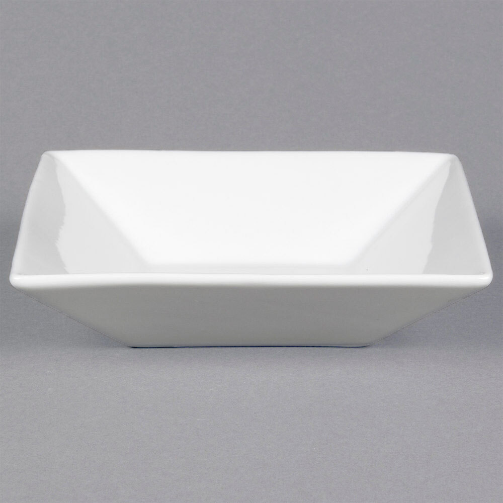 CAC F-QB7 Sushia 18 oz. Super White Square Porcelain Bowl - 24/Case
