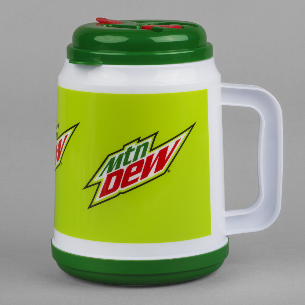 32 oz. Mountain Dew® Mini Tanker with Straw and Lid - 24/Case