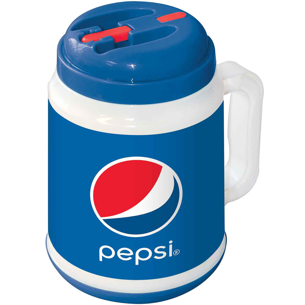 64 oz. Pepsi™ Tanker with Spout, Straw, and Lid - 12/Case