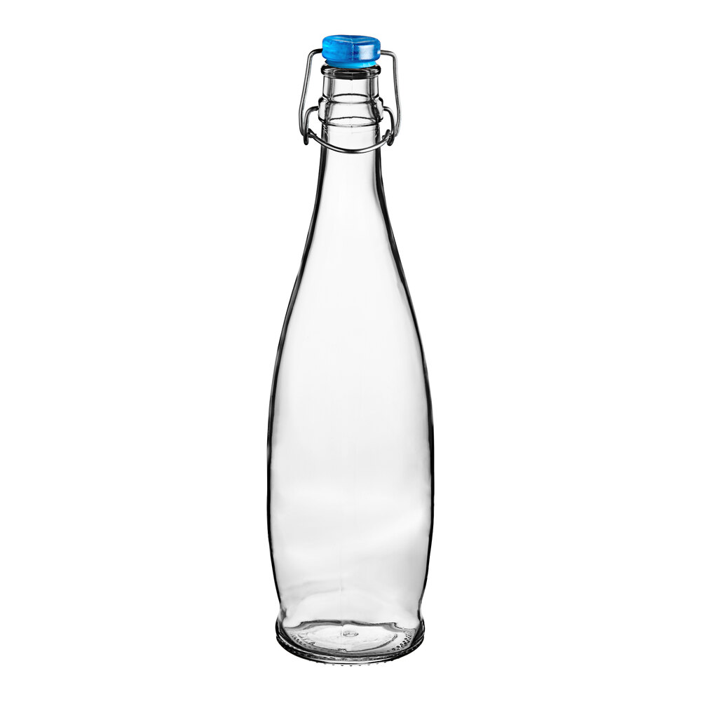 Libbey 13150020 34 oz. Customizable Water Bottle with Blue Wire Bail ...