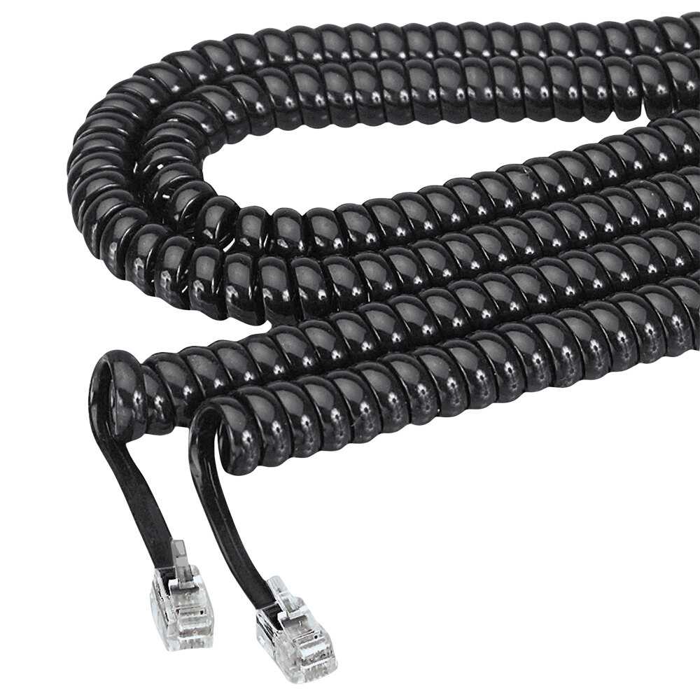 Softalk 42261 25' Black Coiled Phone Handset Cord