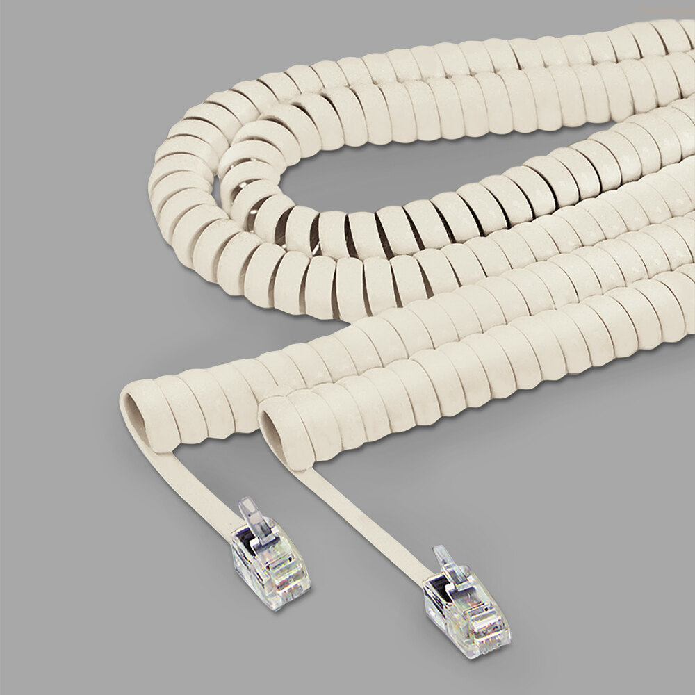 Softalk 42265 25' Ivory Coiled Phone Handset Cord