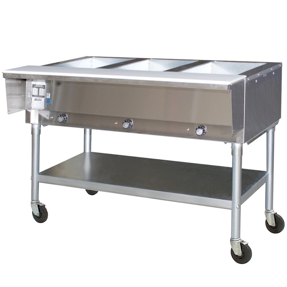 Eagle Group PDHT3 Portable Electric Hot Food Table Three Pan - Open ...