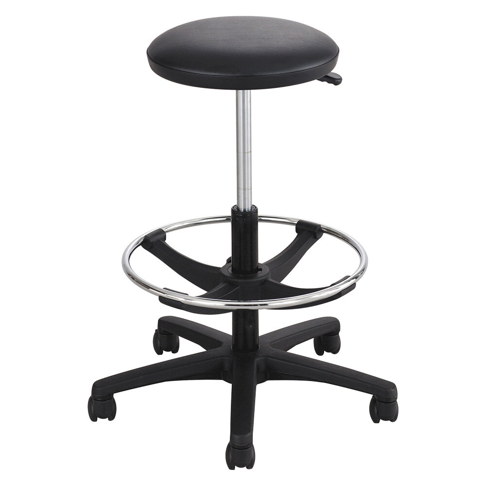 Safco 3436BL Black Extended-Height Lab Stool