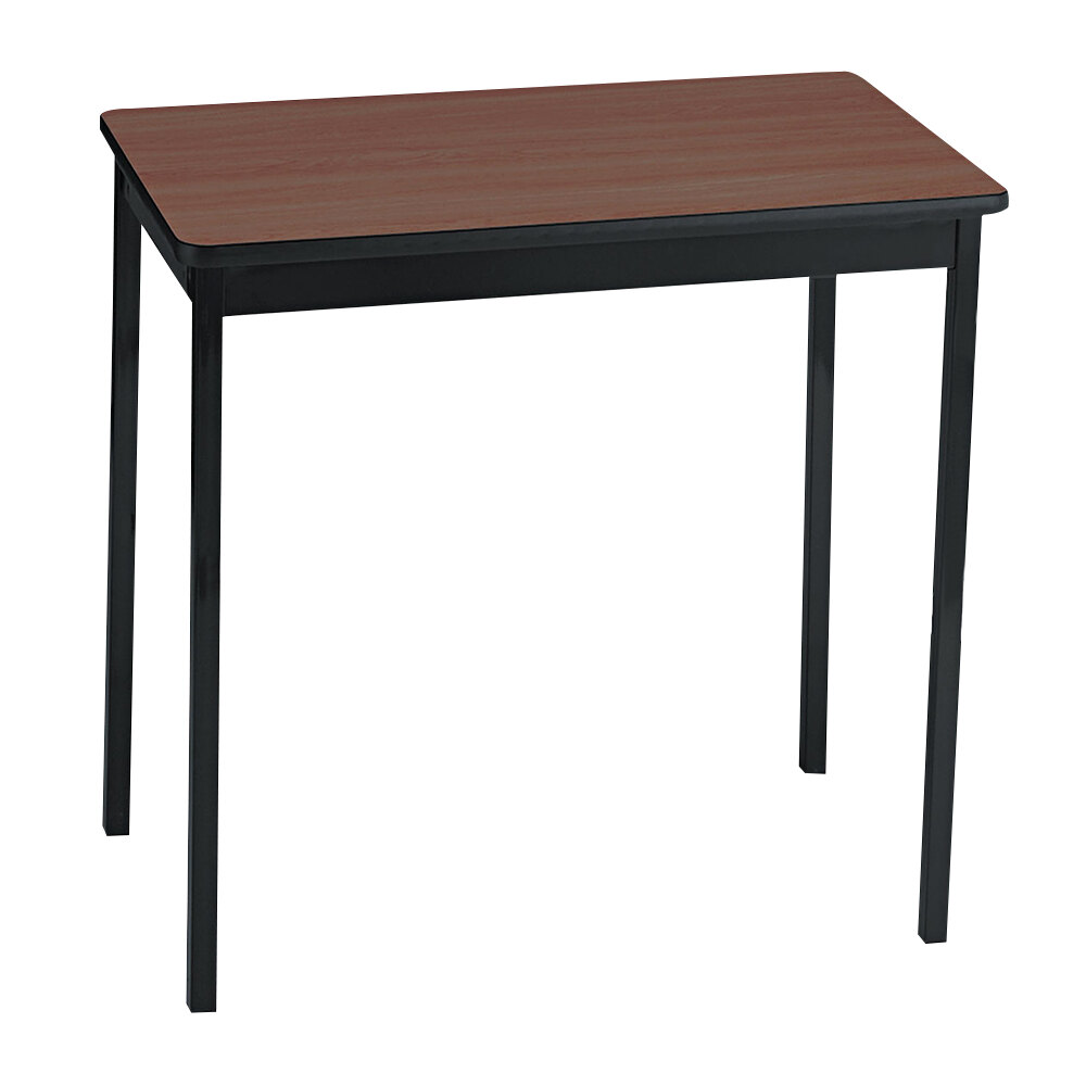 Barricks UT183030WA 30" x 18" Walnut / Black Utility Table
