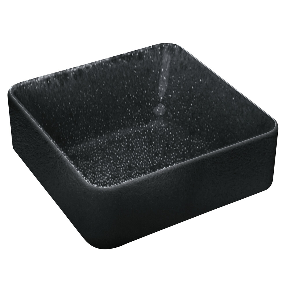 Playground 701321091021090 Nara 6.5 oz. Black Deep Square Bowl - 6/Case