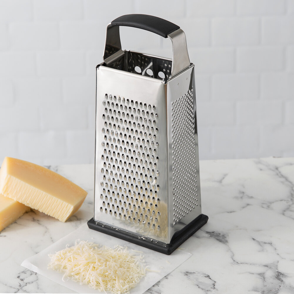 Choice 9" 4-Sided Stainless Steel Box Grater with Soft Grip