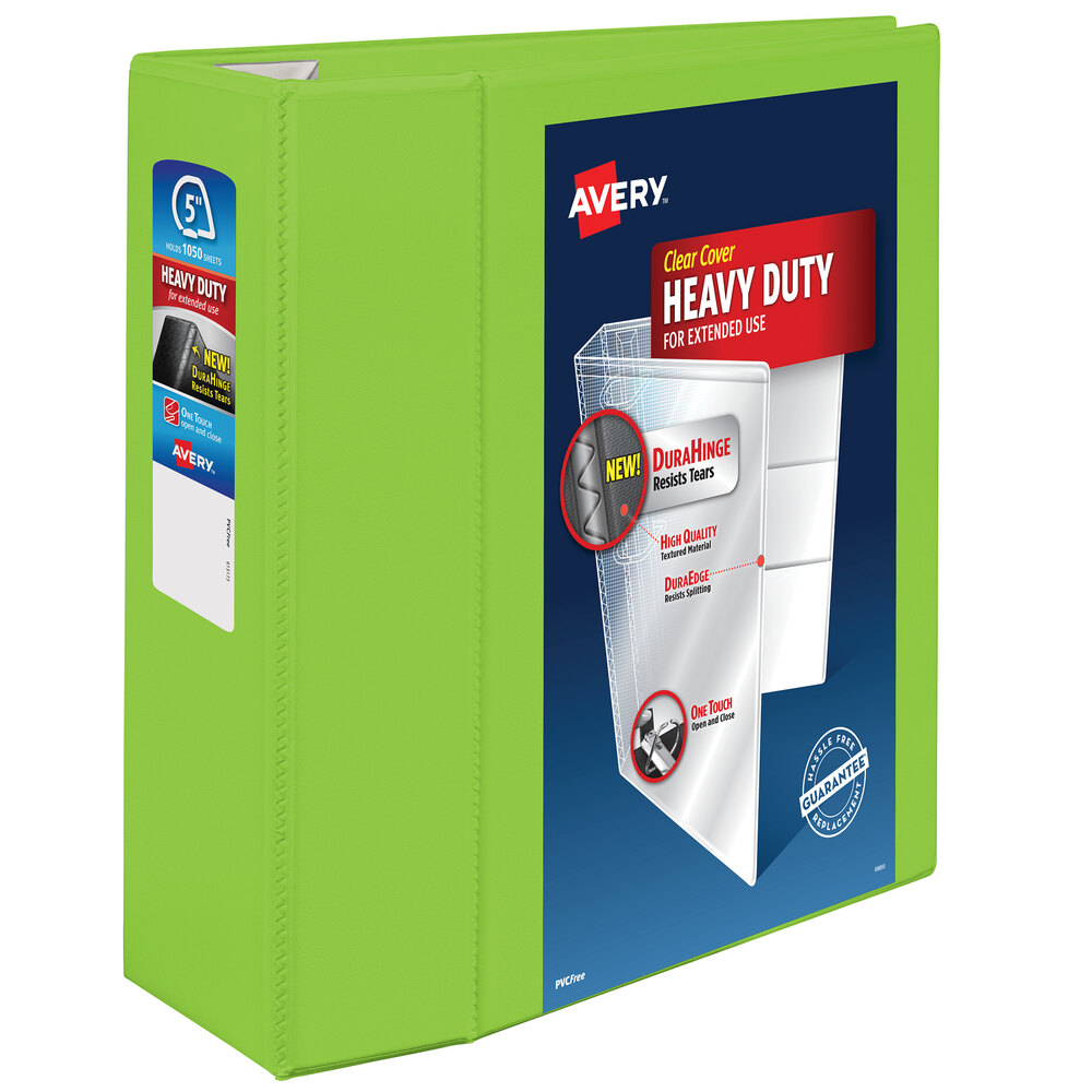 Avery® 79815 Chartreuse Heavy-Duty View Binder with 5" Locking One ...