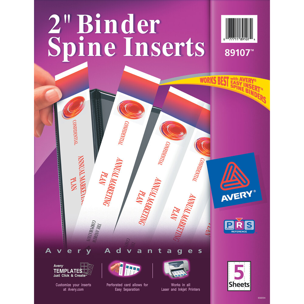 Avery 2 Inch Binder Spine Template