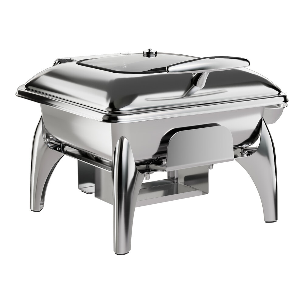 Acopa Voyage 5 Qt. 2/3 Size Stainless Steel Induction Chafer with Glass ...