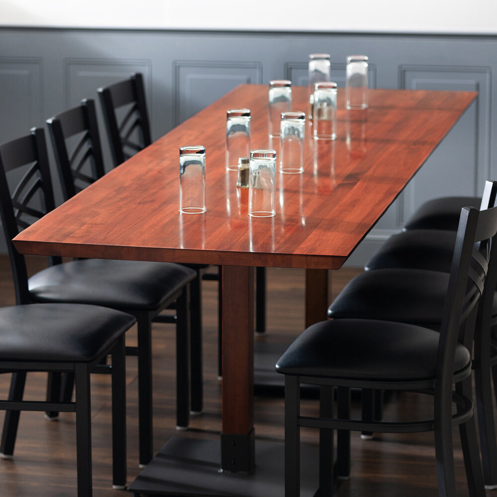 Lancaster Table & Seating 30" x 96" Solid Wood Live Edge Table Top with ...