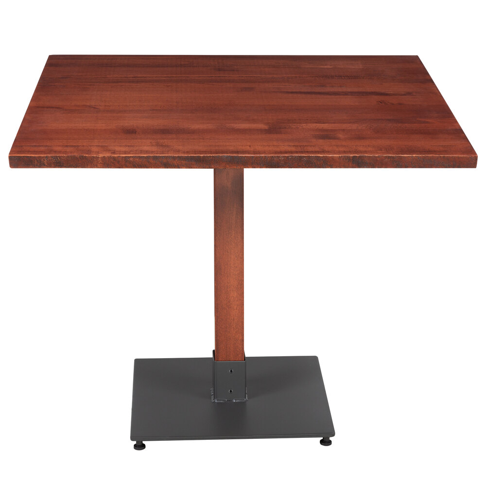Lancaster Table & Seating 36" Square Solid Wood Live Edge Dining Height ...