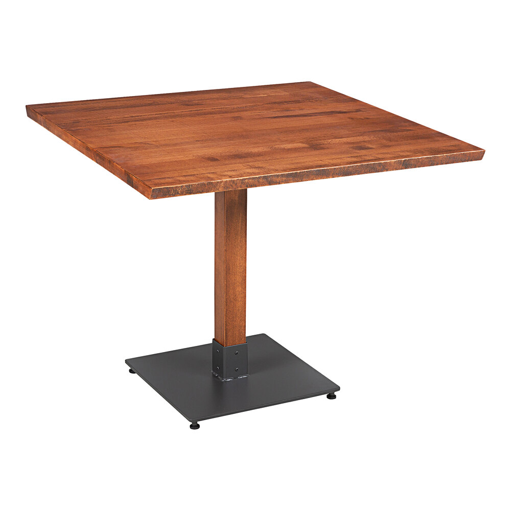 Lancaster Table & Seating Industrial 36" x 36" Solid Wood Live Edge ...