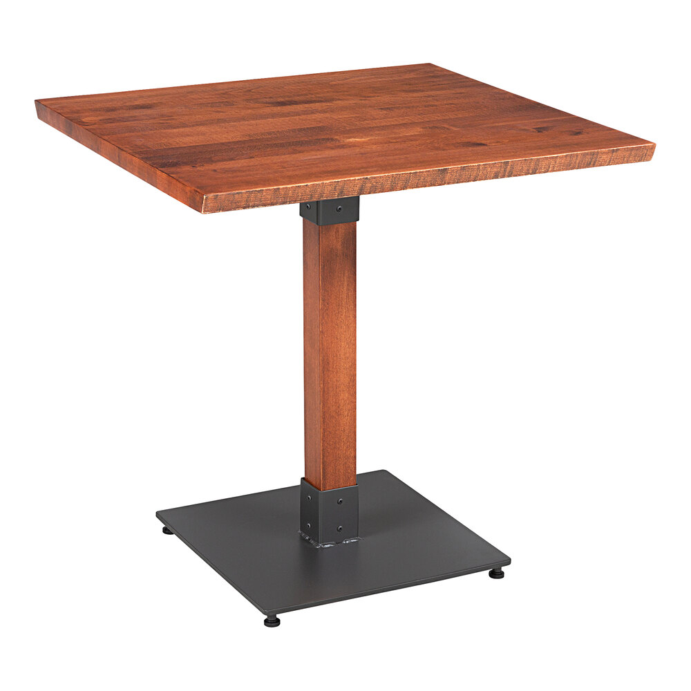Lancaster Table & Seating Industrial 30" x 30" Solid Wood Live Edge ...