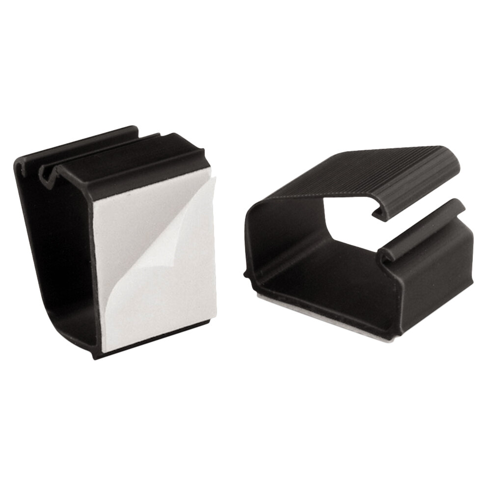 Master Caster 00204 Black Self-Adhesive Wire Clip - 6/Pack