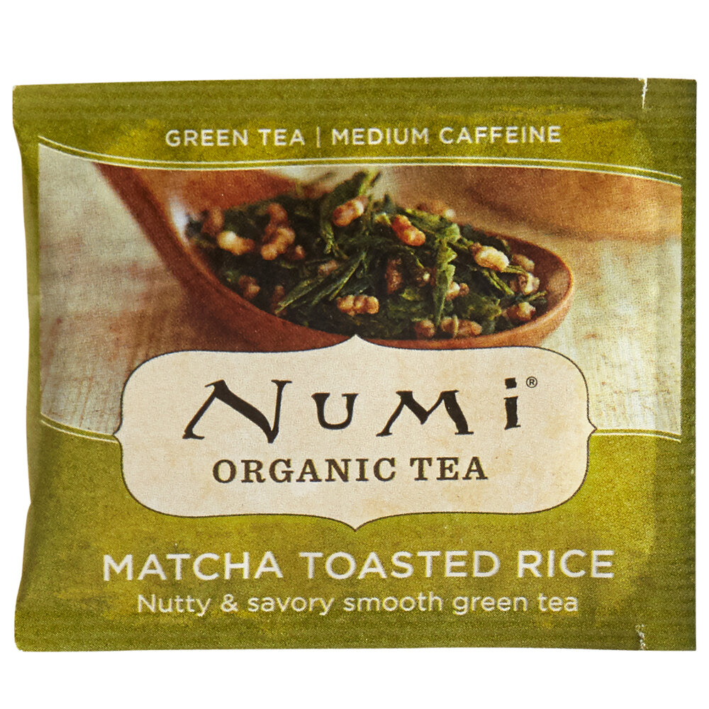 Numi Organic Matcha Toasted Rice Tea Bags - 100/Case