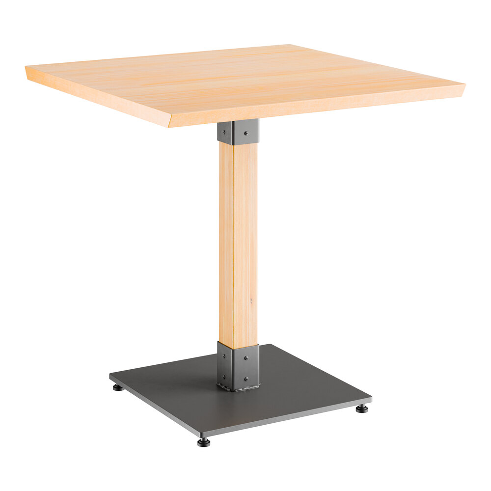 Lancaster Table & Seating Industrial 30" x 30" Solid Wood Live Edge ...