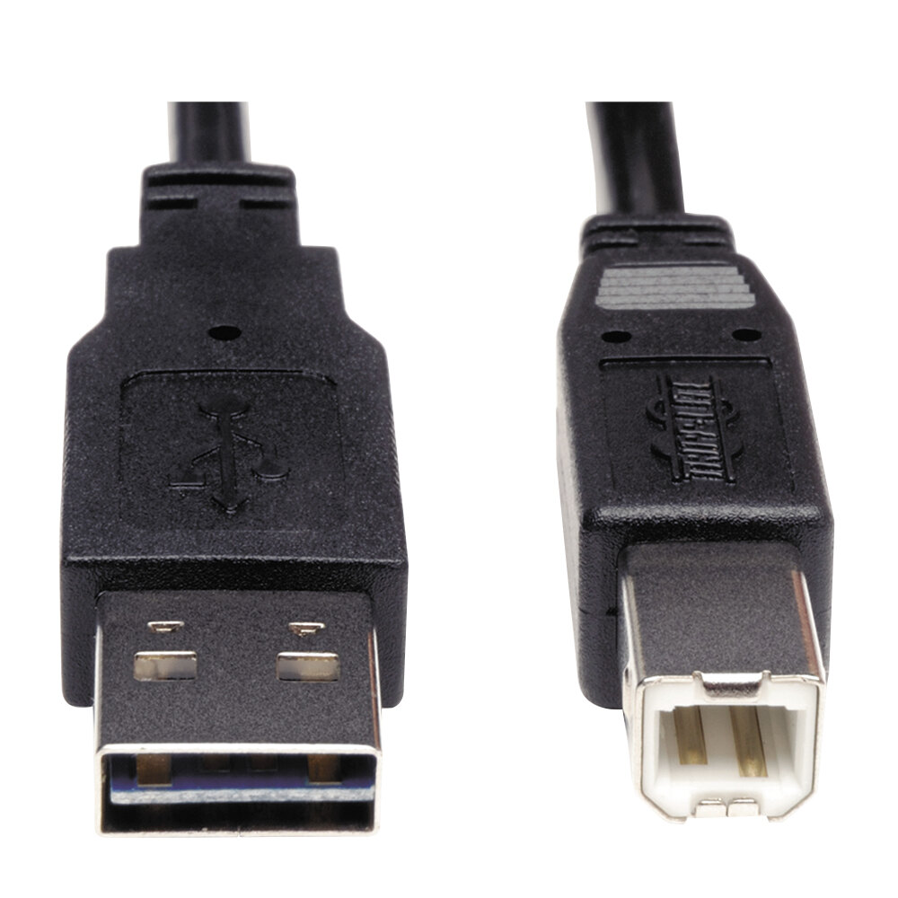 Tripp Lite UR022006 6' Black USB 2.0 Reversible Type-A to Type B Cable ...
