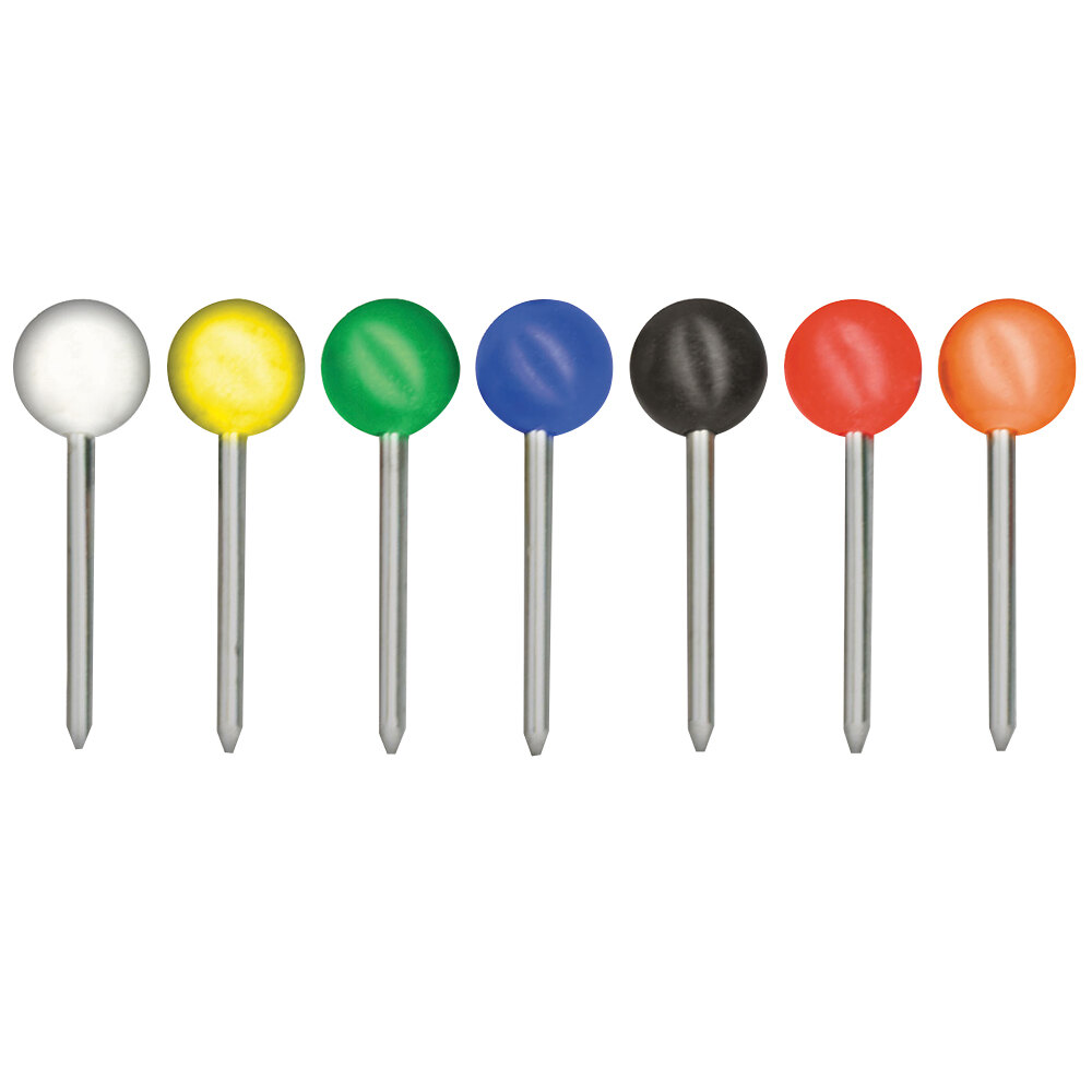Advantus MTA 3/8" Assorted Plastic Map Tacks - 100/Box