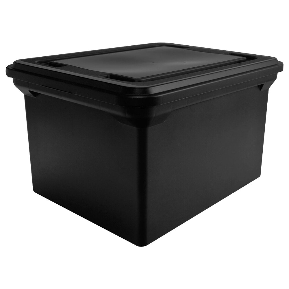 Advantus 34052 14 1/8" x 18" x 10 3/4" Black Plastic File Storage Bin ...