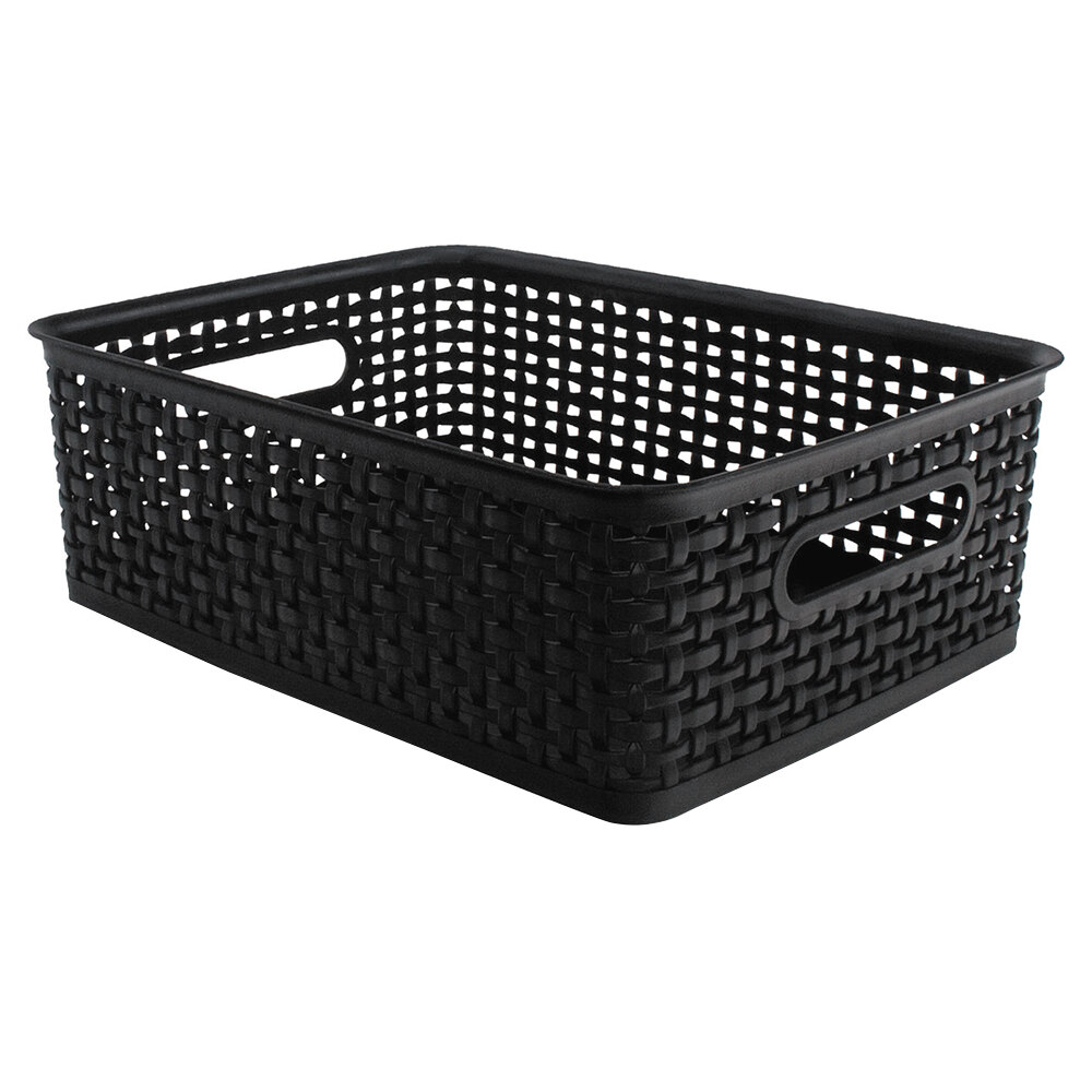 Advantus 40327 14 X 10 1 2 X 4 3 4 Medium Black Plastic Weave Bin advantus-40327-14-x-10-1-2-x-4-3-4-medium-black-plastic-weave-bin
