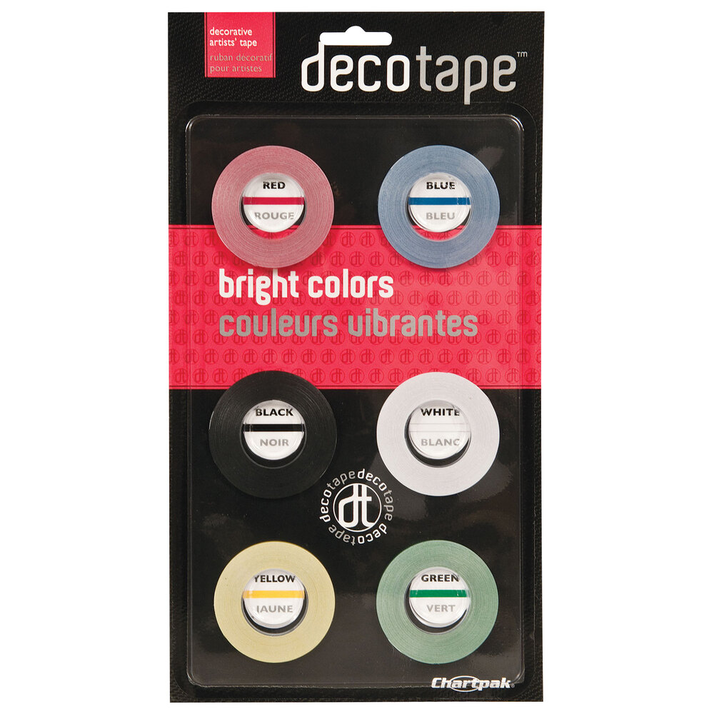 Chartpak DEC001 Deco Bright Assorted Colors 1/8" x 324" Glossy ...