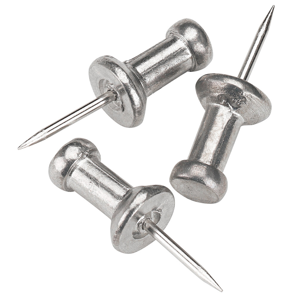 GEM CPAL3 3/8" Aluminum Head Push Pins - 100/Box