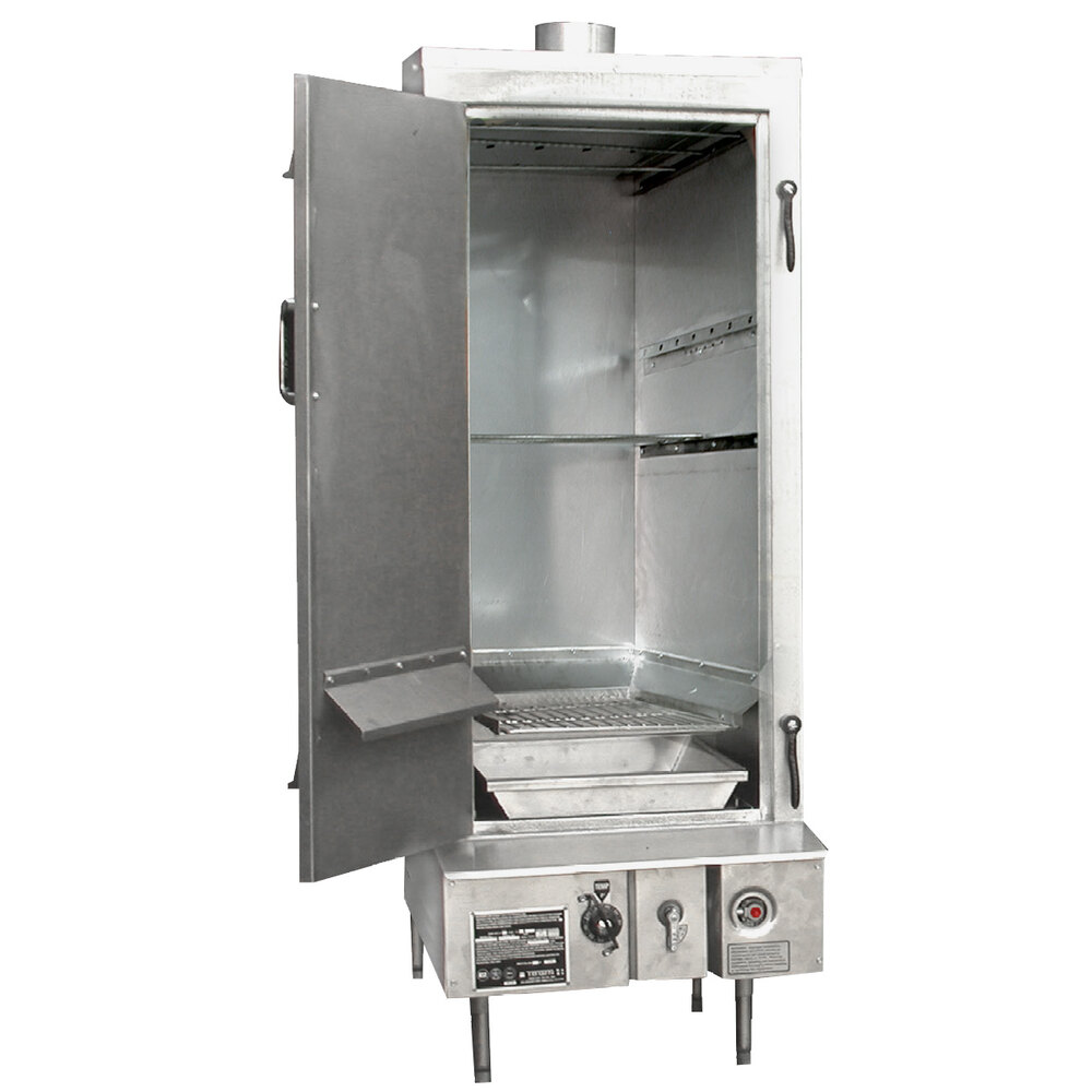 Town SM-24-L-SS Natural Gas Indoor 24" Stainless Steel Smokehouse with ...