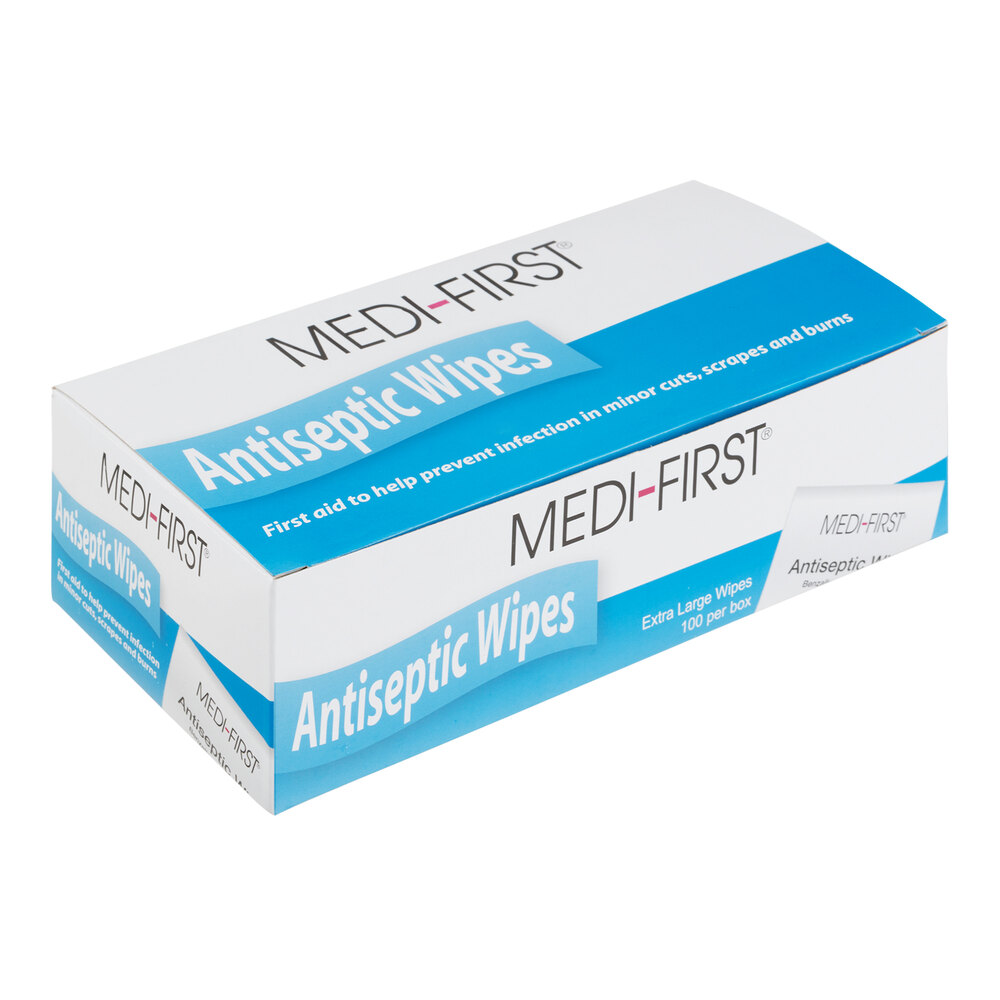 Medique 21433 Medi-First Extra Large Antiseptic Wipes - 100/Box