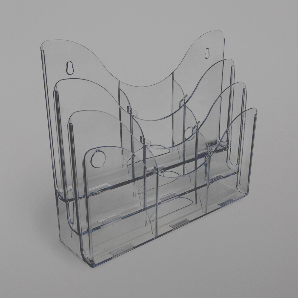 Deflecto 47631 14" x 3 1/2" x 11 1/2" Clear 9-Compartment Tiered ...