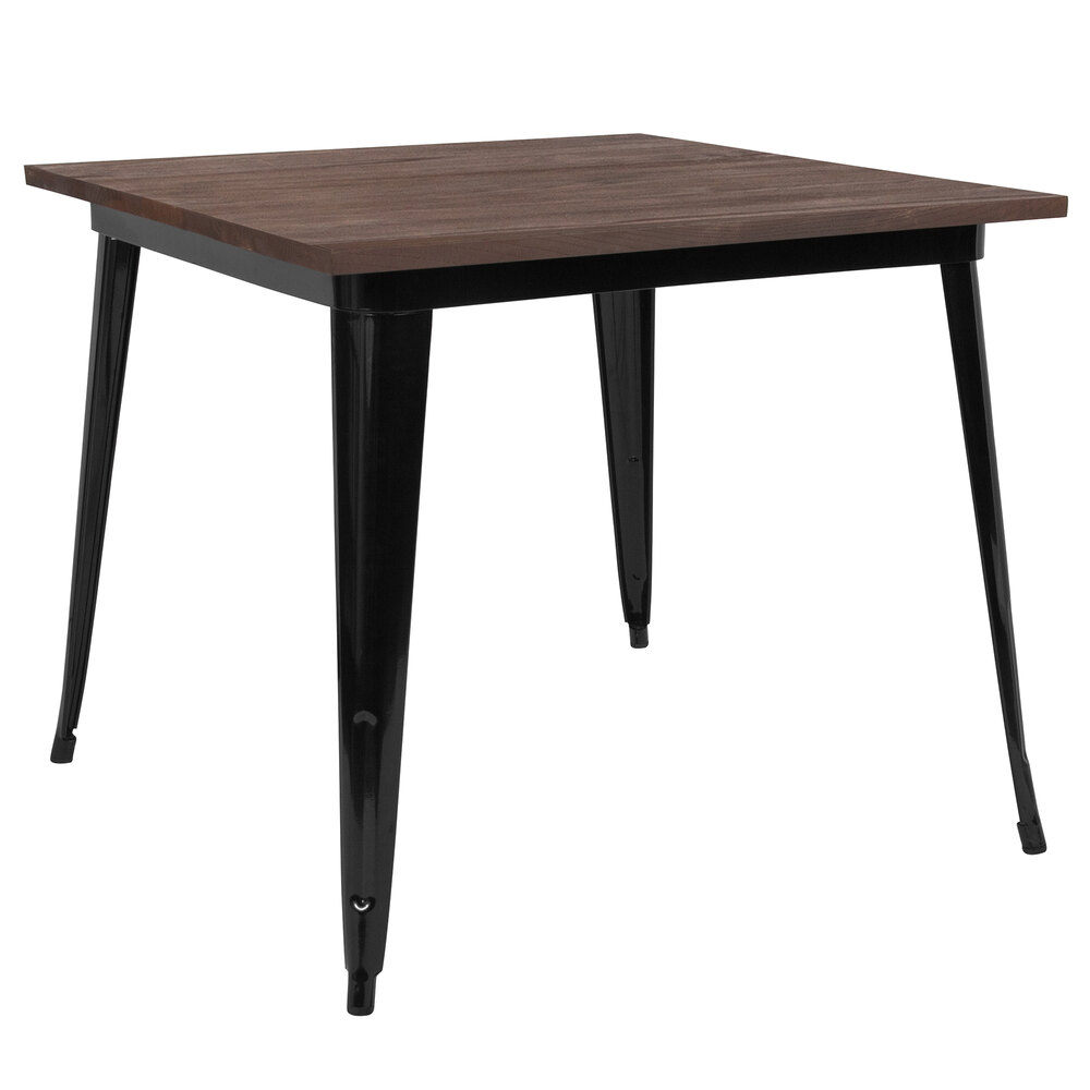 Flash Furniture CH-51050-29M1-BK-GG 36" Square Dining Table with Black ...