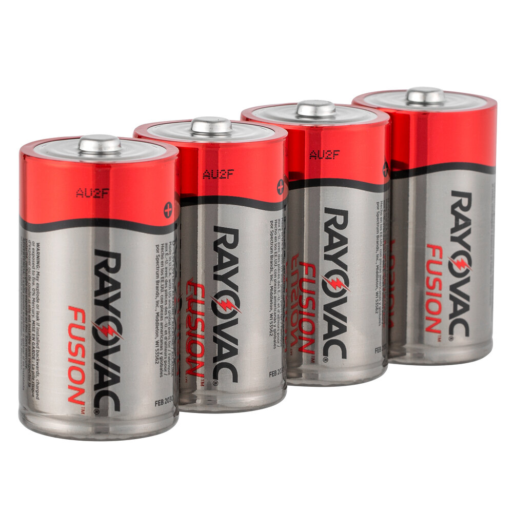Rayovac 813-4TFUSK Fusion D Advanced Alkaline Batteries - 4/Pack
