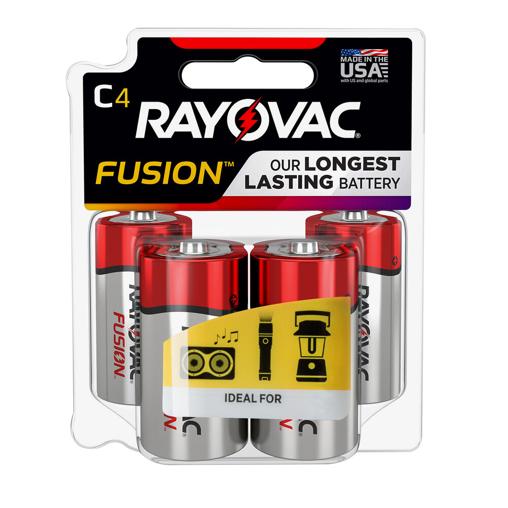 Rayovac 814-4TFUSK Fusion C Advanced Alkaline Batteries - 4/Pack