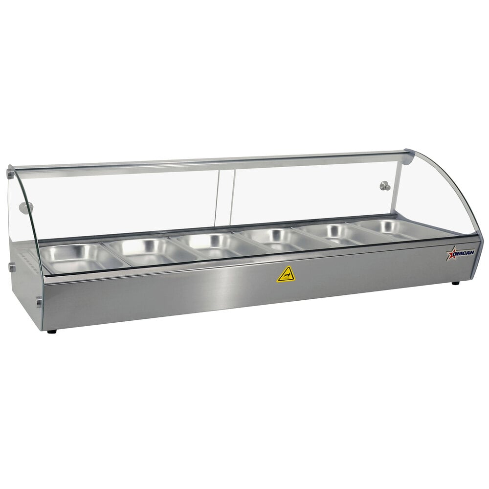 Omcan 43119 44" Electric Countertop Closed Well 6 Pan Food Warmer ...