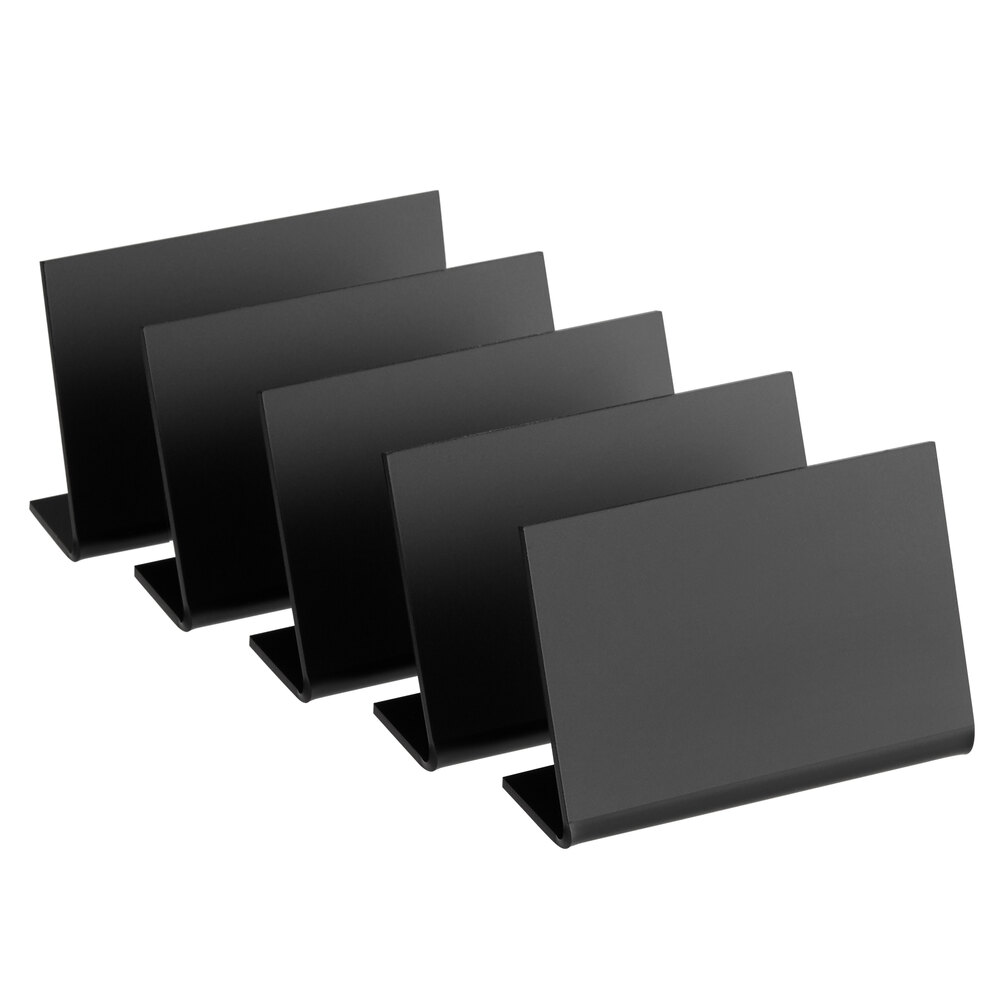 American Metalcraft TBABLA8 2 7/8" x 2" Tabletop Chalkboard Sign - 5/Pack