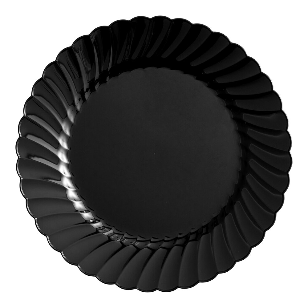 WNA Comet CW75180BK Classicware 7 1/2" Black Plastic Plate - 18/Pack