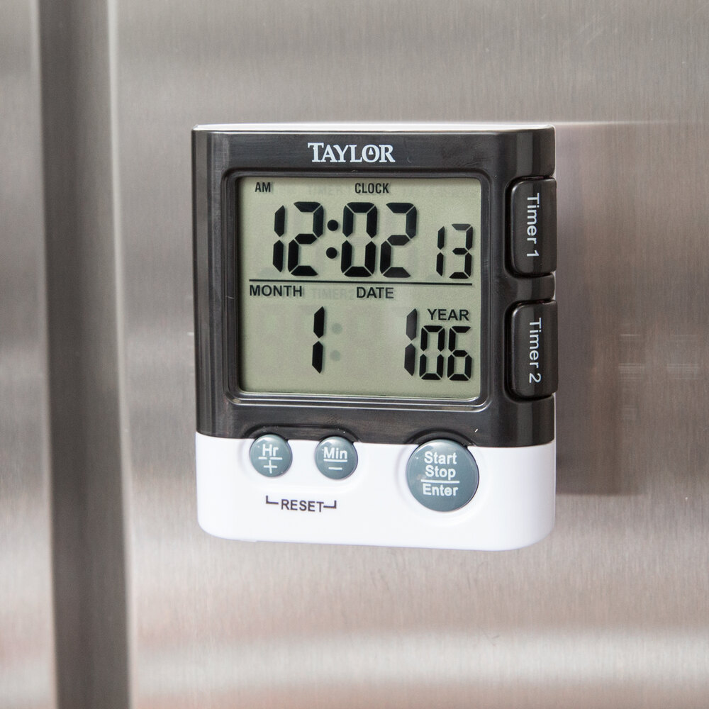 Taylor 5828 Dual Event Digital Kitchen Timer with Clock and Date